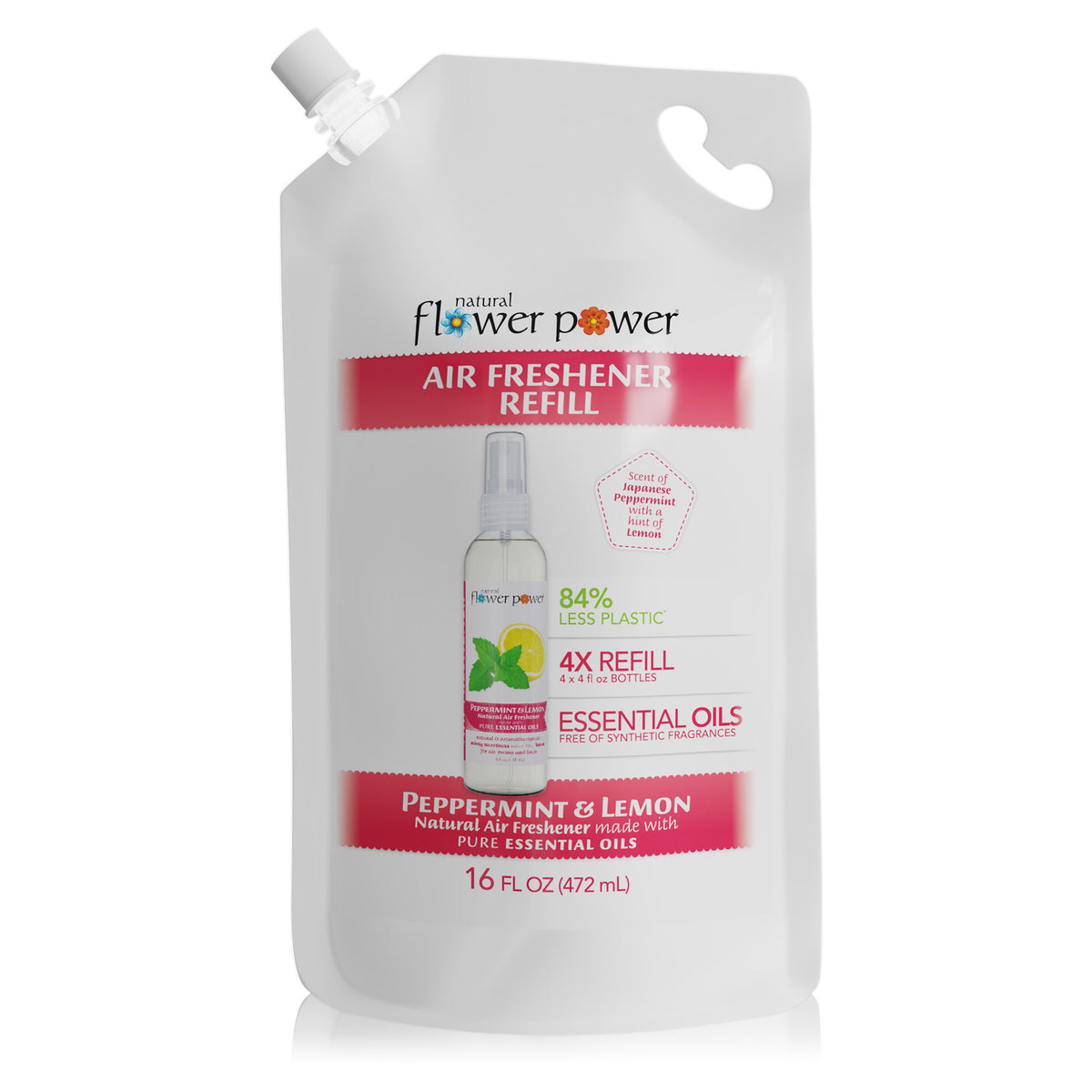 Peppermint & Lemon Natural Air Freshener 4X Refill – 84% Less Plastic ...