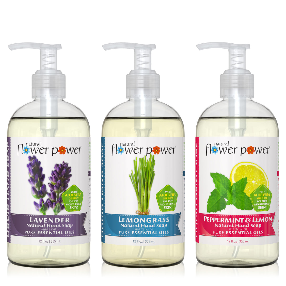 Variety 3 Pack (Lavender, Lemongrass, Peppermint & Lemon) Natural Liqu ...